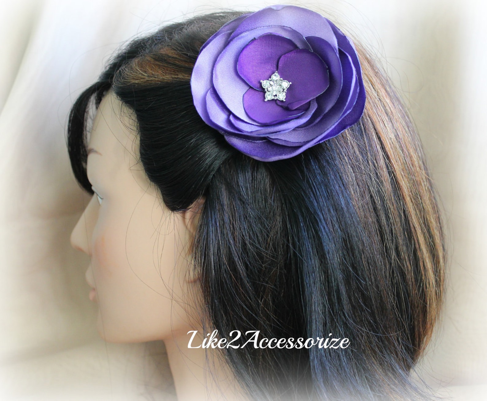 Purple Flower Hair Clip Wedding Hair Accessories Bridal - Etsy
