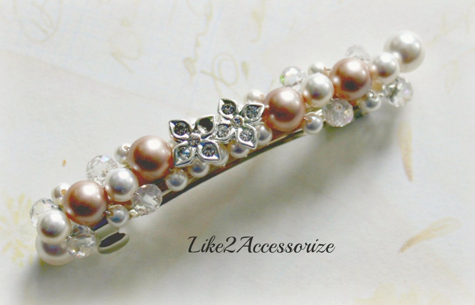 Bridal Pearl Barrette, Wedding Barrette, Pearl Hair Accessories, French ...