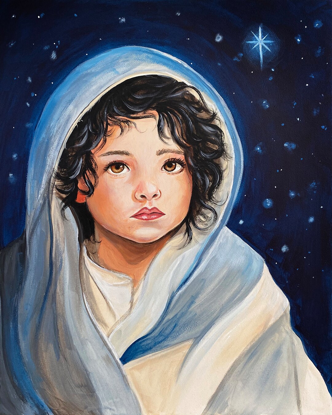 Wonder - Jesus at 2 Years, Acrylic Painting, Christian Art Wood ...