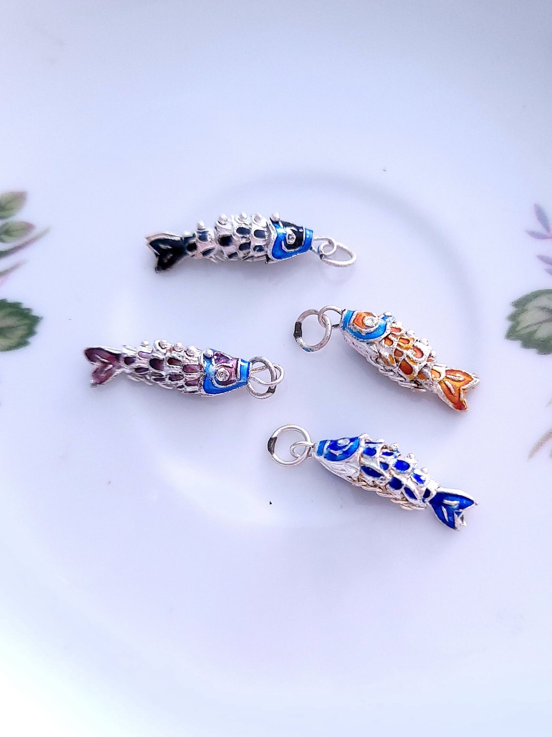 Cloisonne Enamel Koi Fish Charm - Etsy