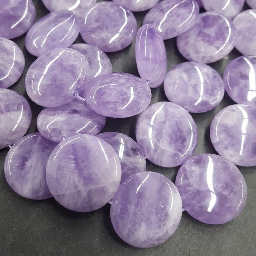 Amethyst Coin Beads 30mm 35mm 40mm - Etsy
