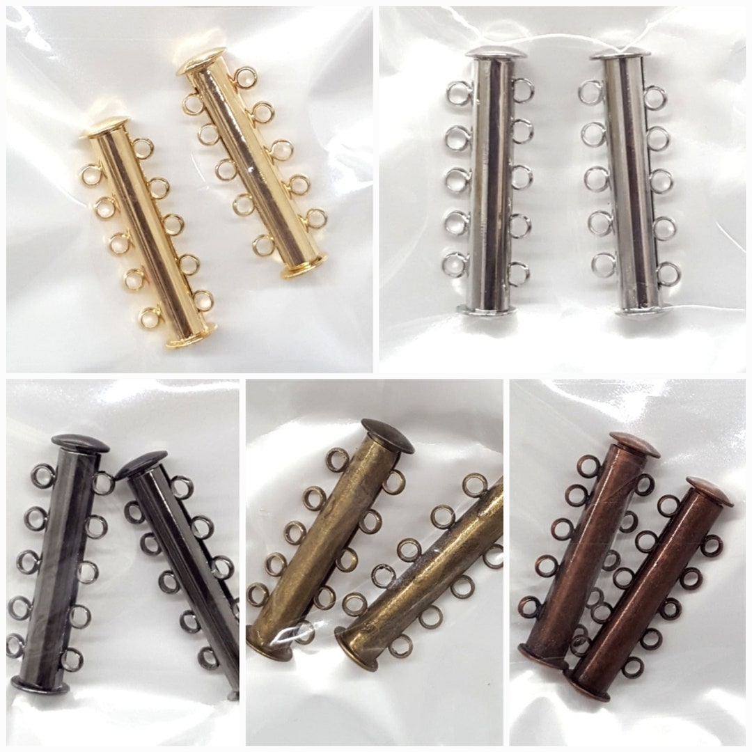 5 Strand Slide Lock Clasp 2 Pcs - Etsy
