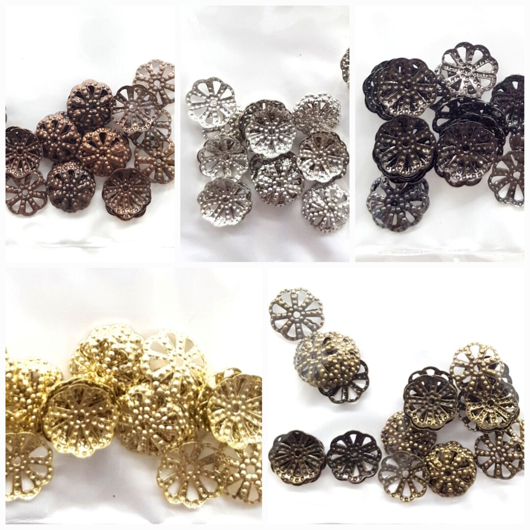 9mm Bead Cap Textured Flower (30 Pieces) - Etsy