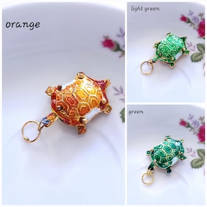 Enamel Turtle Charm With Gold Color Ring - Etsy