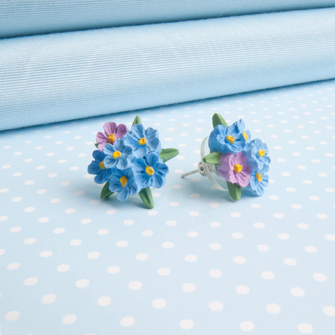 Forget Me Not, Posy Stud Earrings,flower Earrings, Flower Studs, Clip ...