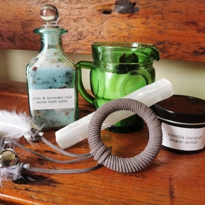 Full Moon Self Care Ritual Kit Includes Candle, Witches Bells, Selenite ...