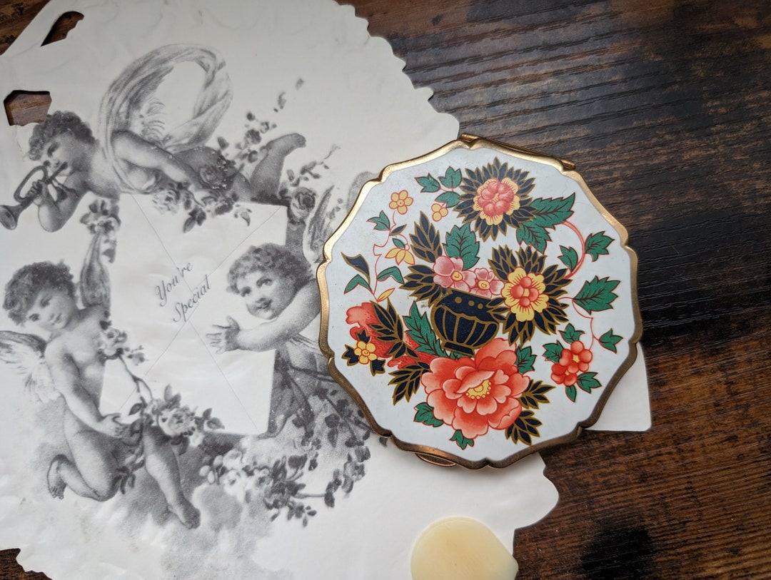 Vintage Stratton Imari Floral Powder Compact Mirror - Etsy