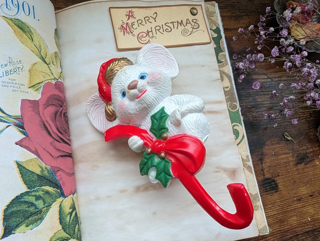 Vintage Plastic Mouse Christmas Stocking Hanger - Etsy