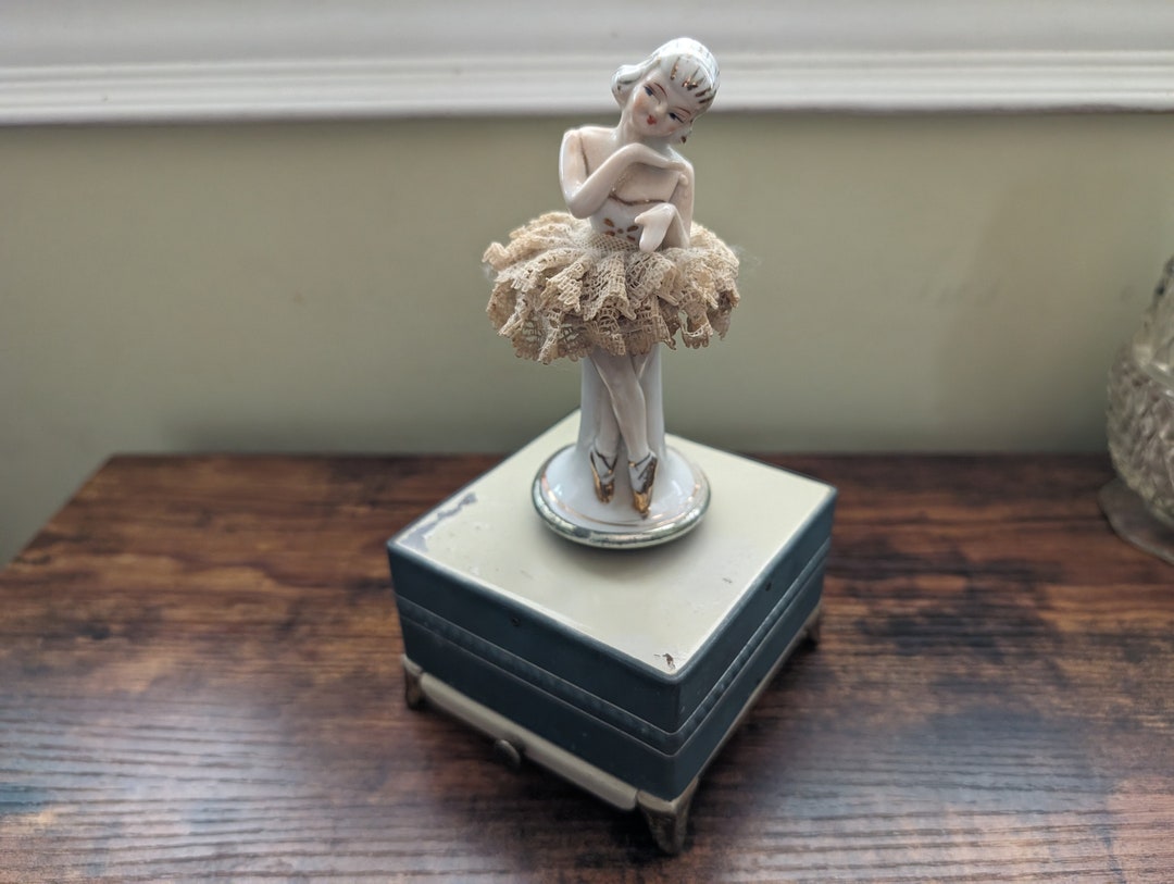 1950s Ballerina Musical Box Powder Box Trinket - Etsy
