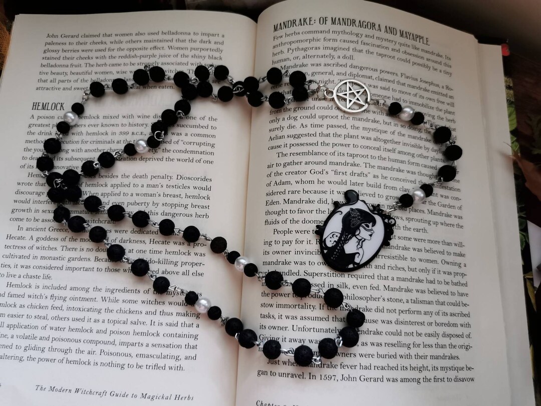 Witch Rosary. Handmade Rosary Featuring a Black and White Acrylic Witch ...