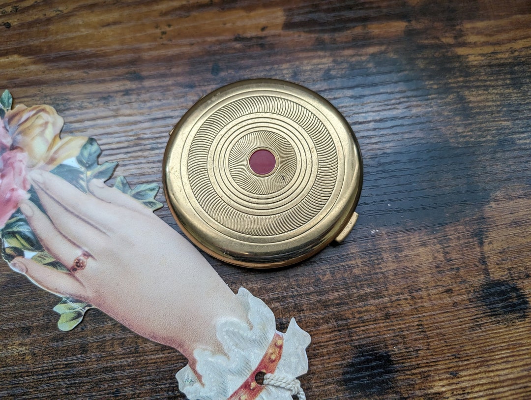 Vintage Gold Tone Coty Powder Compact Mirror Air Spun - Etsy