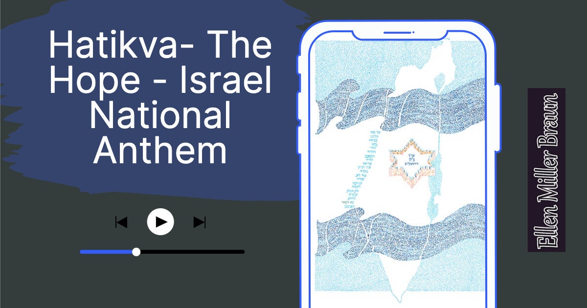 Hatikva- the Hope - Israel National Anthem - Etsy