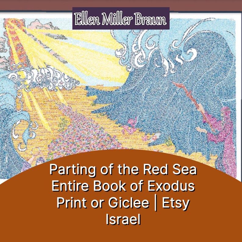 Parting of the Red Sea - Entire Book of Exodus Print or Giclee Moses ...
