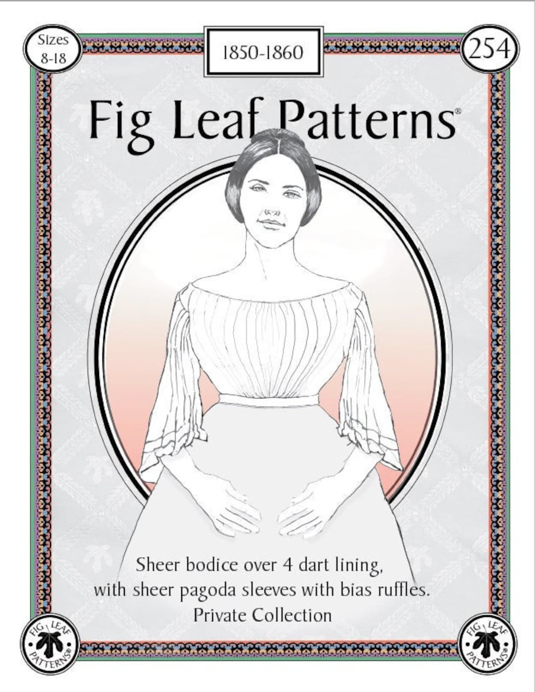FIG LEAF PATTERNS® 254 Sheer Bodice, 1850-1860, Size 18-28 - Etsy