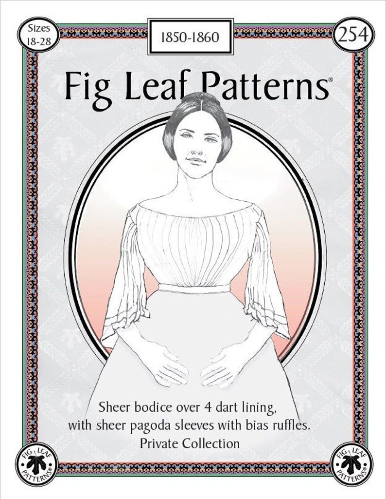 FIG LEAF PATTERNS® 254 Sheer Bodice 1850-1860 Size 8-18 - Etsy