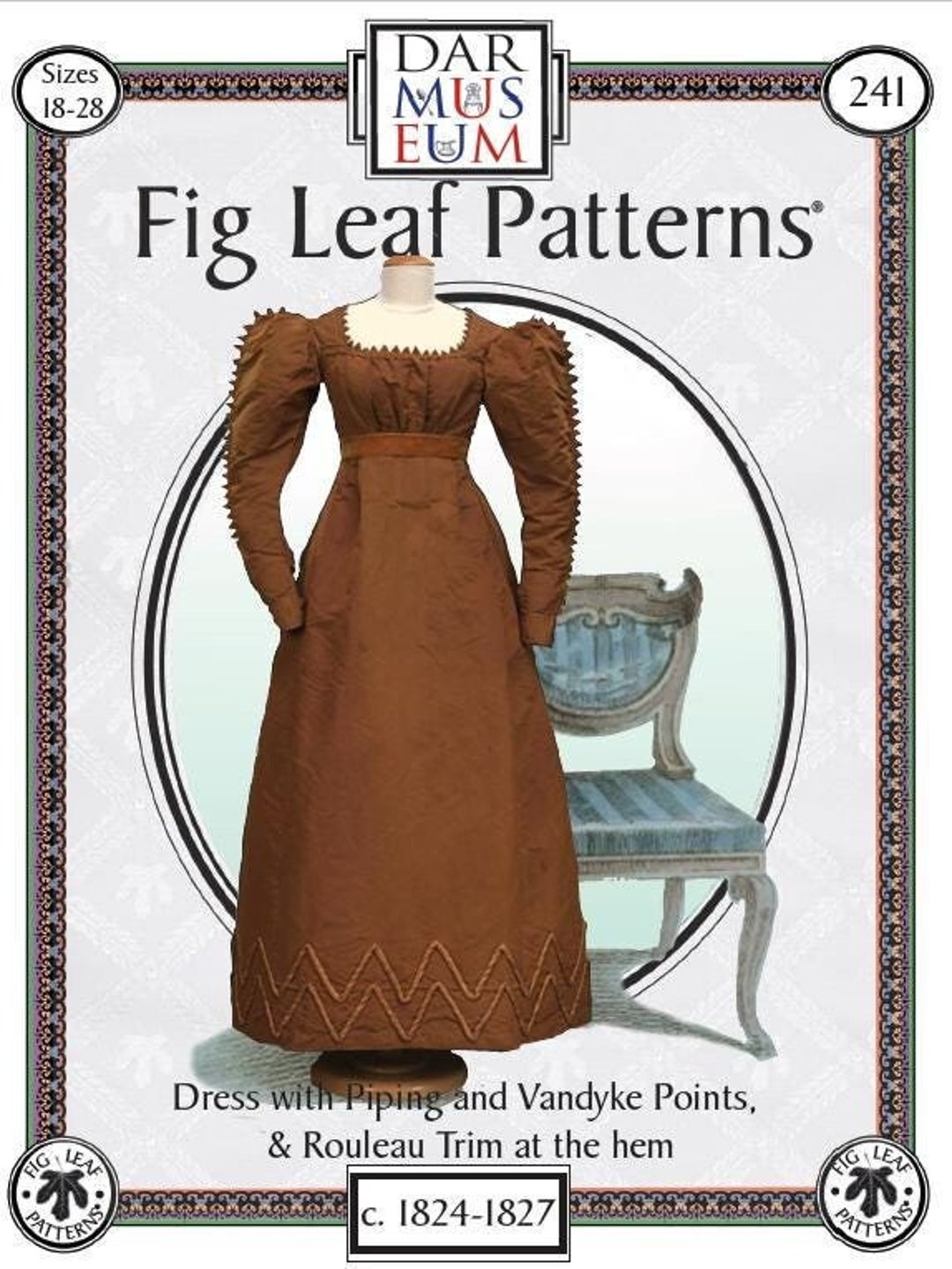 Fig Leaf Patterns® 241 Day Dress, C.1824-1827, Size 18-28 - Etsy
