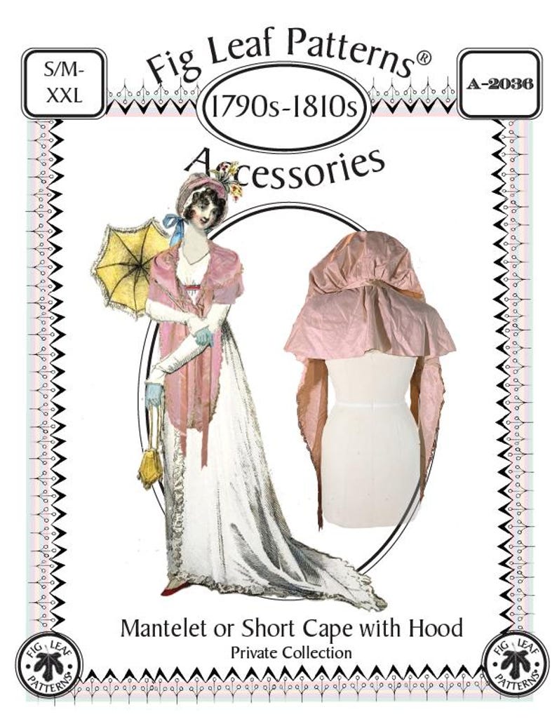 Fig Leaf Patterns® A.2036 Mantelet, 1790s-1810s, S/M-XXL - Etsy