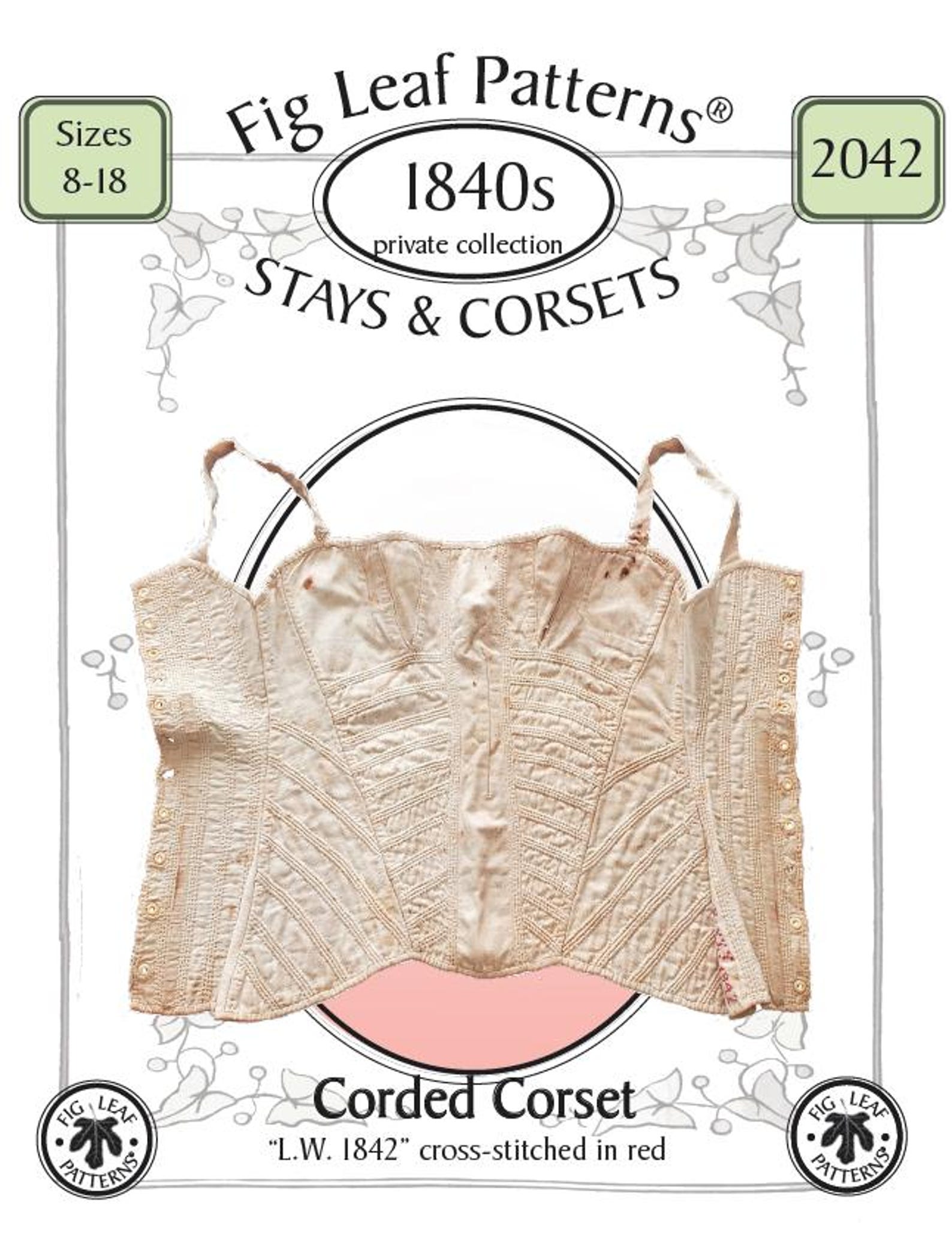 Fig Leaf Patterns 2042: Corded Corset C. 1842, Sizes 8-18 - Etsy
