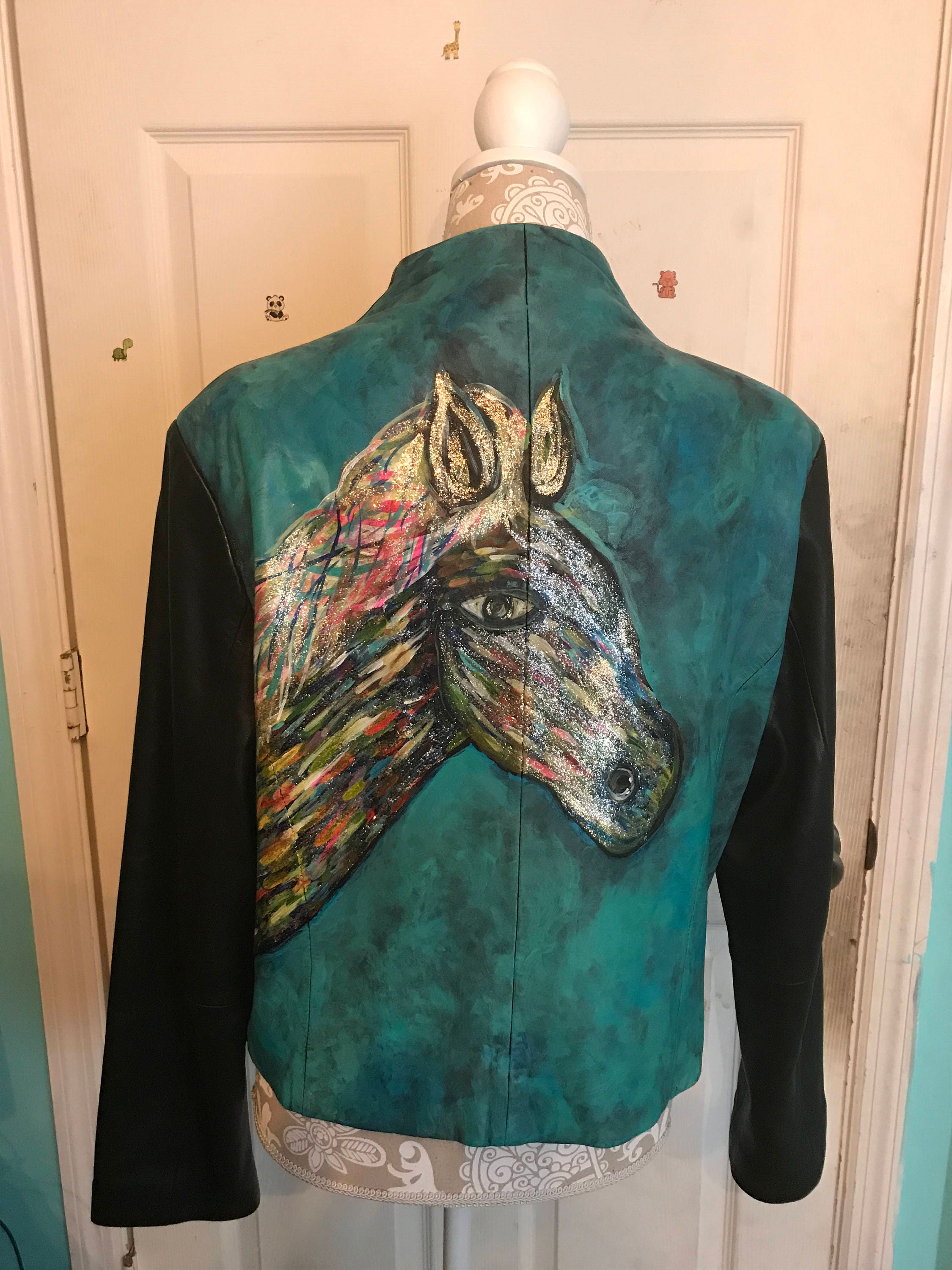 Painted Horse Leather Jacket - Etsy