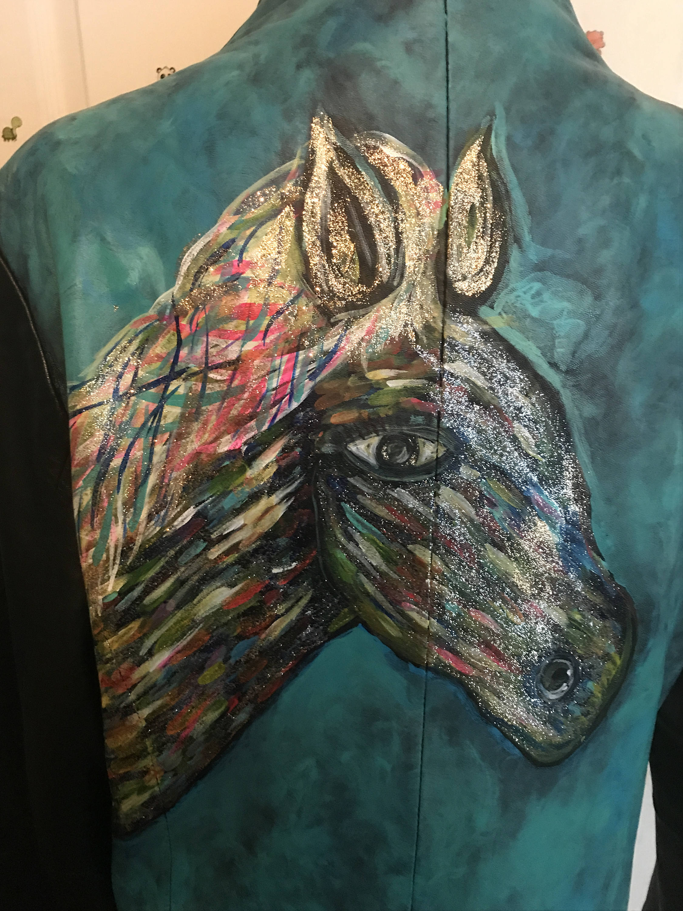 Painted Horse Leather Jacket - Etsy