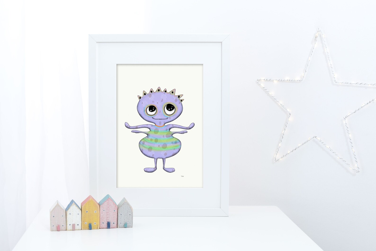 Purple Alien Monster Art Print - Etsy