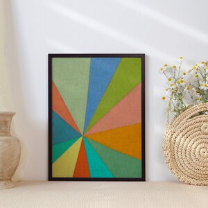 Colorful Geometric Rays Art Print - Etsy
