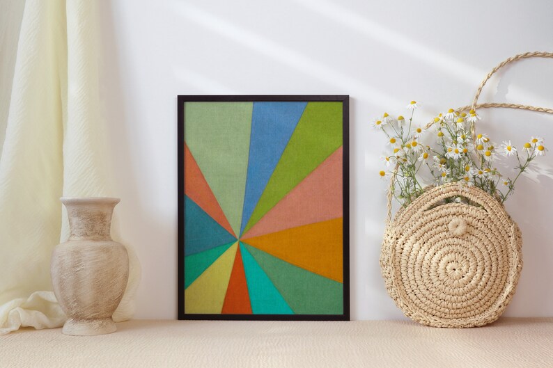 Colorful Geometric Rays Art Print - Etsy