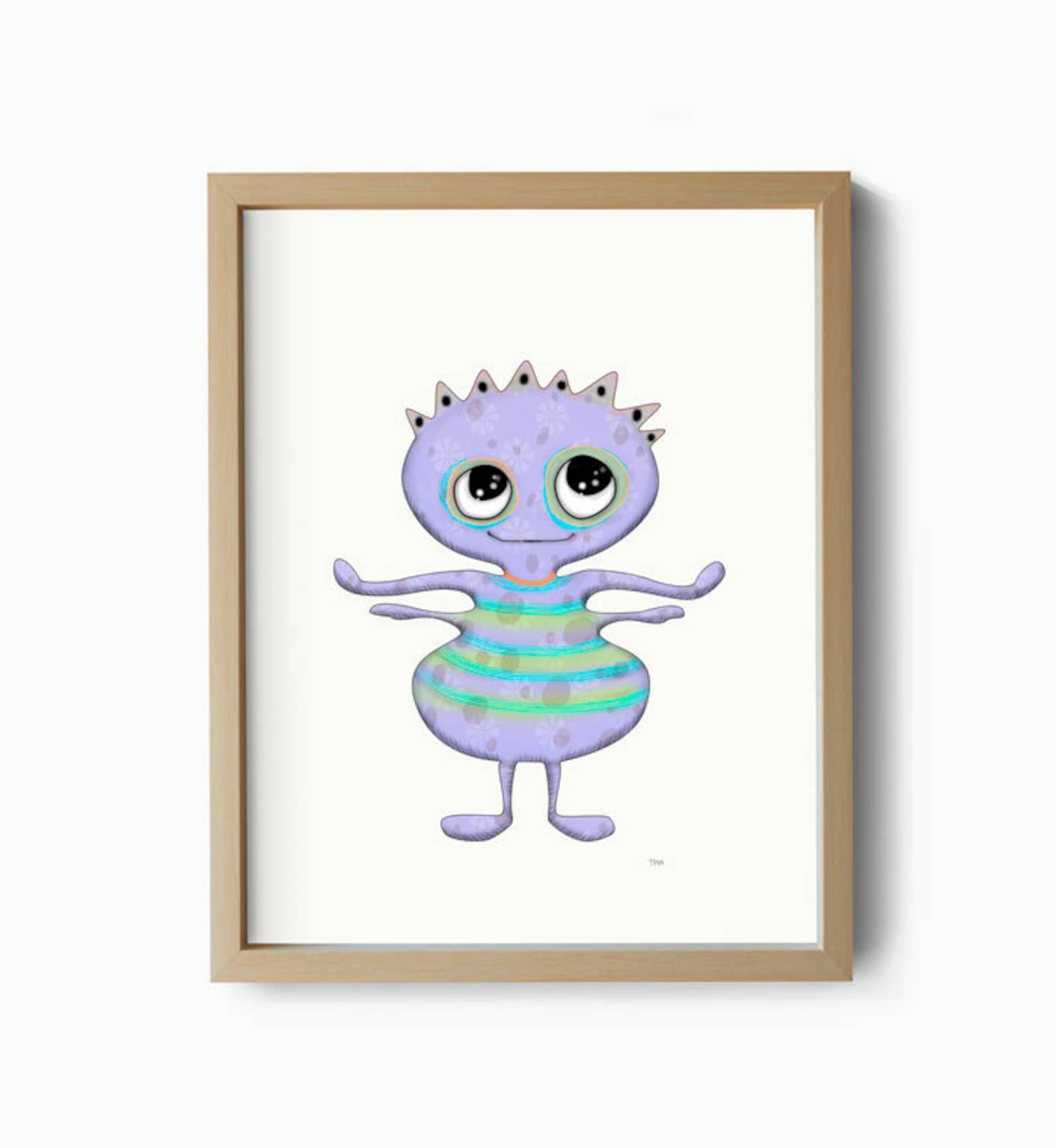 Purple Alien Monster Art Print - Etsy