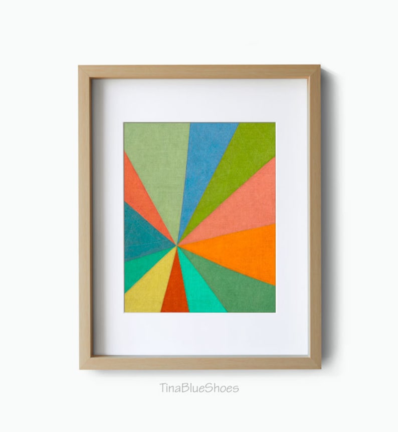 Colorful Geometric Rays Art Print - Etsy