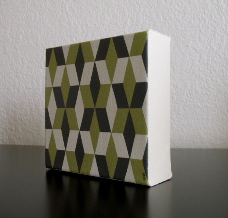 Small Art Block 5x5 Geometric Painting Canvas Art Original - Etsy