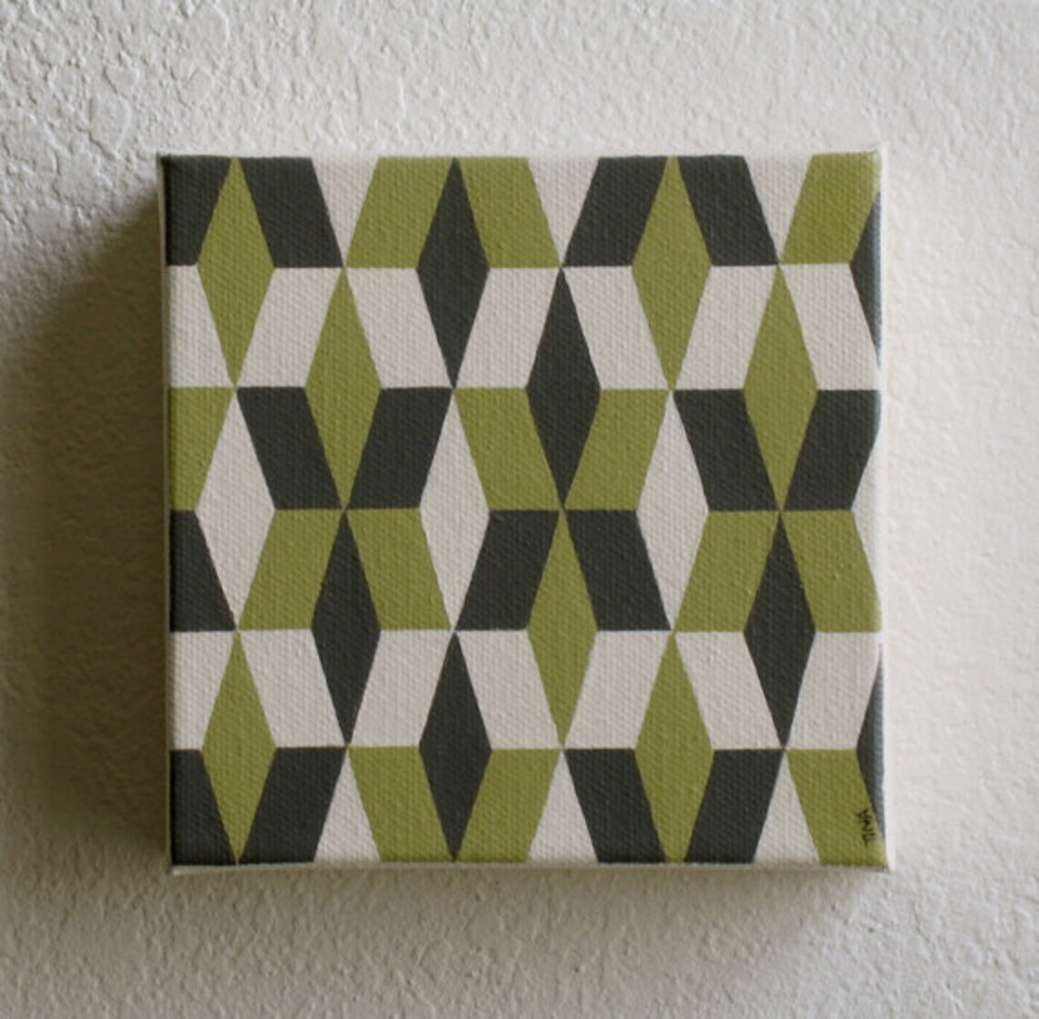 Small Art Block 5x5 Geometric Painting Canvas Art Original - Etsy