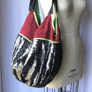 Sequin Boho Bag,shoulder Bag With Leather Straps, Travel Bag, Boho ...
