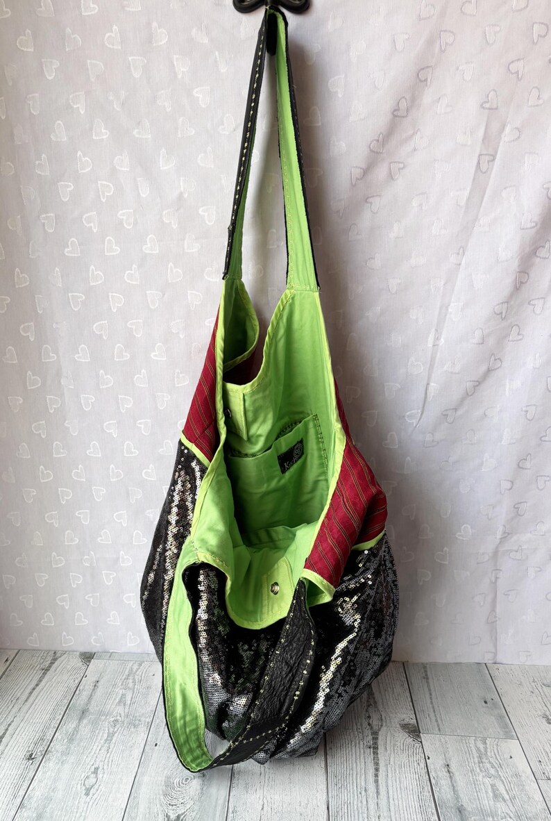 Sequin Boho Bag,shoulder Bag With Leather Straps, Travel Bag, Boho ...