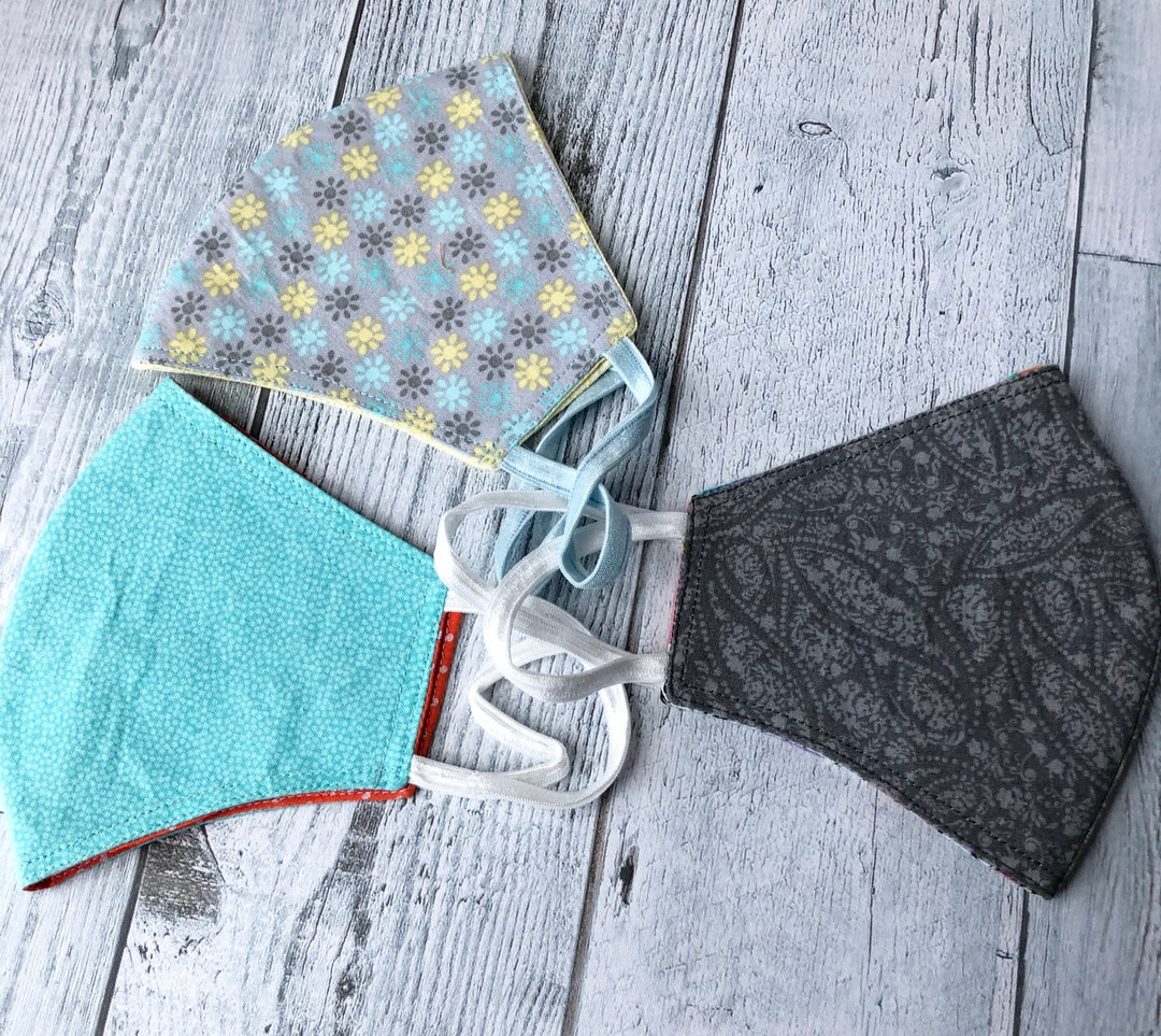 Pack of 3 Adult Face Mask, Reversible, Washable Reusable Face Mask ...