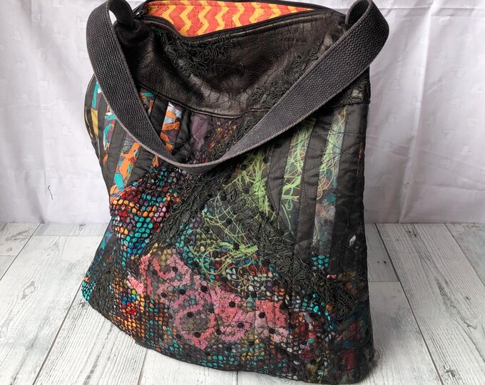 Textile Art Shoulder Bag, Tote, Travel Bag, Eco Friendly Bag, Textile ...