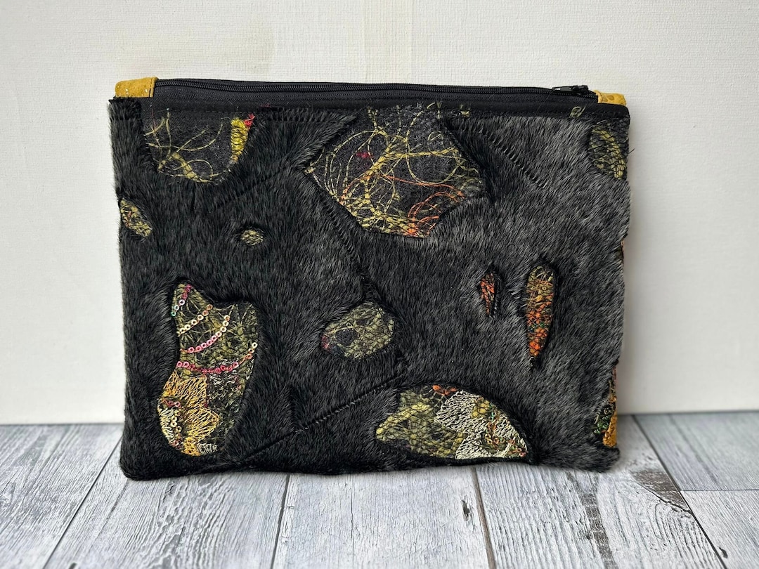 Textile Art Clutch, Handcrafted Women Clutch, Artist, Art Lovers ...