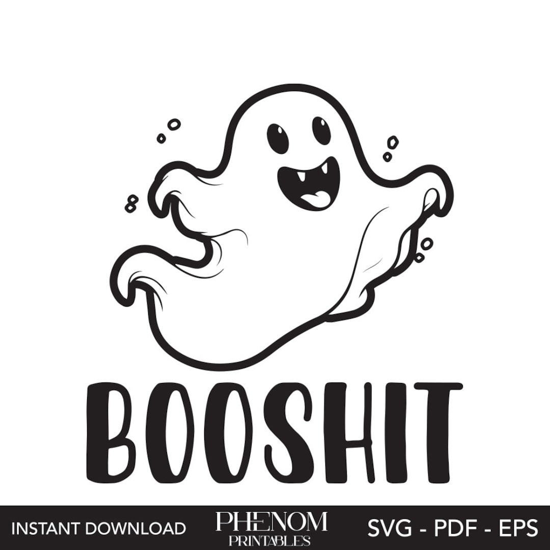 Booshit Ghost SVG PDF Eps Halloween Spooky Spirit - Etsy