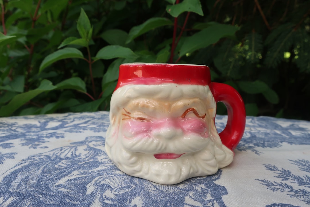 Vintage Santa Face Mug Ceramic Christmas Cup - Etsy