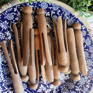 Set of 12 Wood Peg Clothespins Laundry Linens Crafts Supply - Etsy