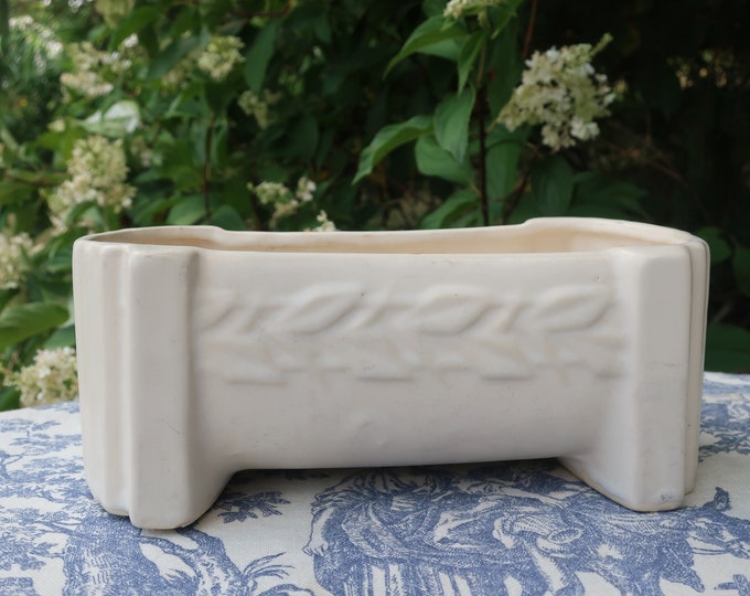 Mccoy Pottery Planter Matte White Window Box Planter With Pillared Feet ...