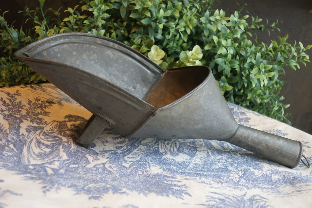 Antique Large Galvanized Scoop Primitive Grain Measuring Scoop Wall ...