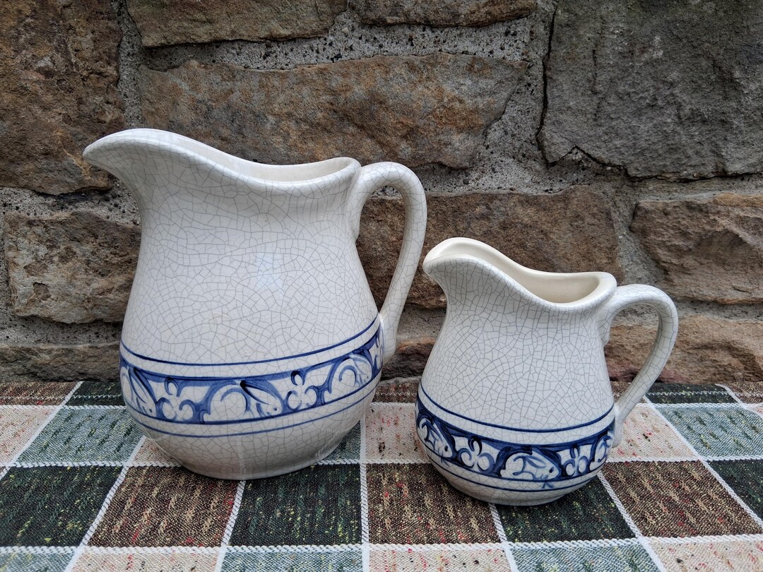 One Vintage Potting Shed Pitcher or Creamer Dedham Rabbit Pottery Bunny ...