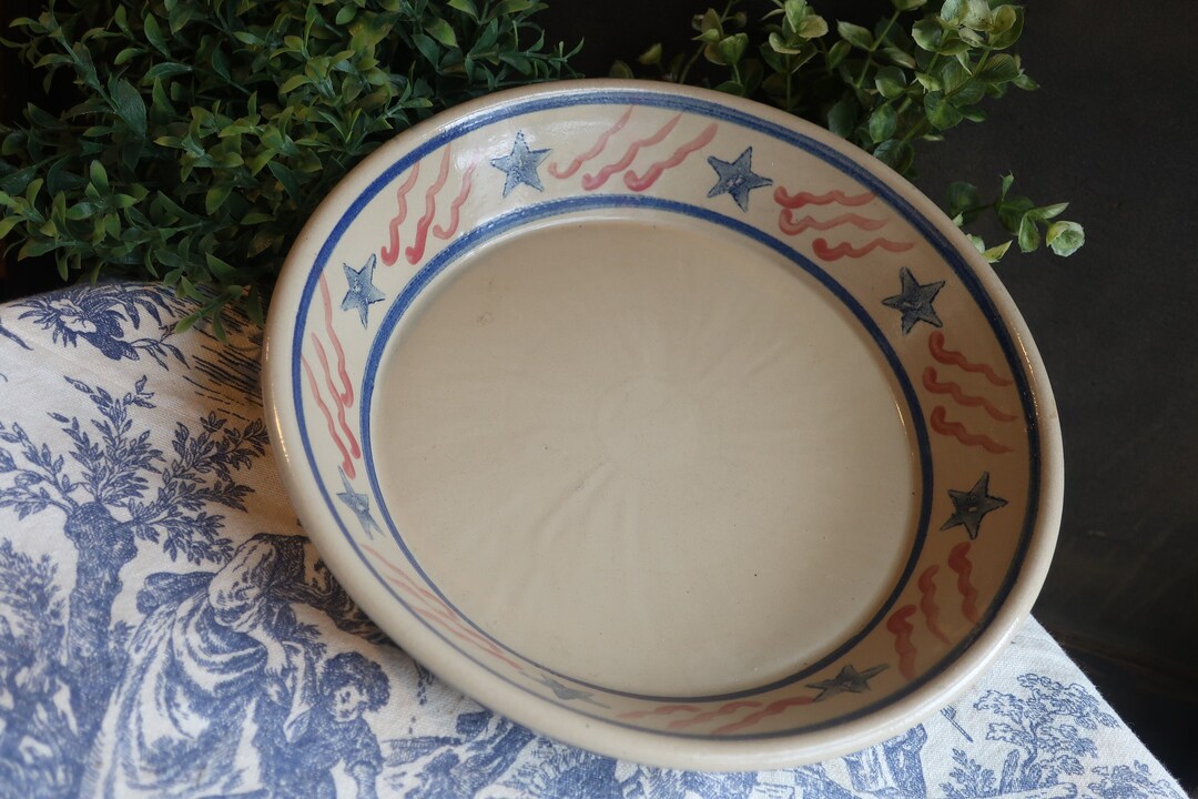 Vintage Beaumont Brothers Pottery Pie Plate Stars and Stripes - Etsy