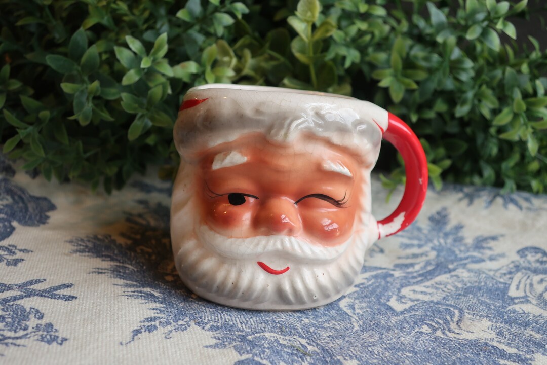 Winking Santa Head Face Mug Brinn's of Pittsburgh Made in Japan - Etsy