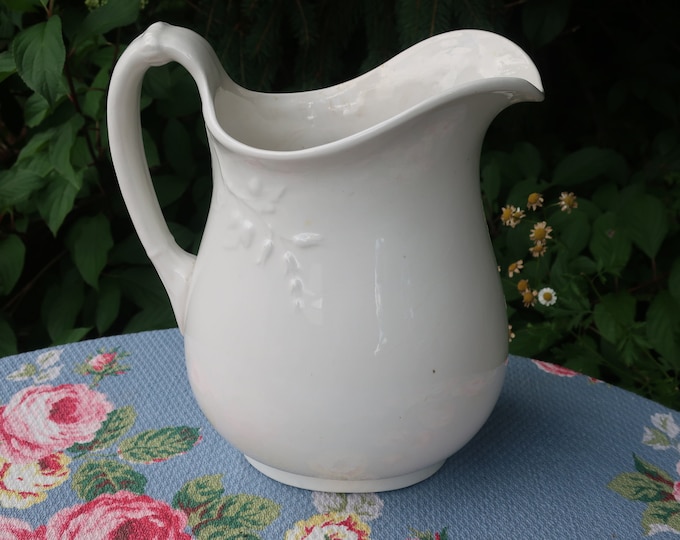 Antique White Ironstone Milk Pitcher Extra Quality George Scott Pottery ...