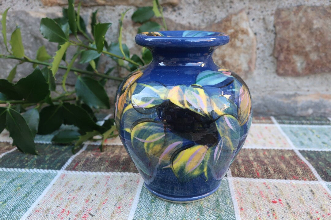 Vintage Pottery Sunflower Vase Signed Toler Laguna Beach - Etsy