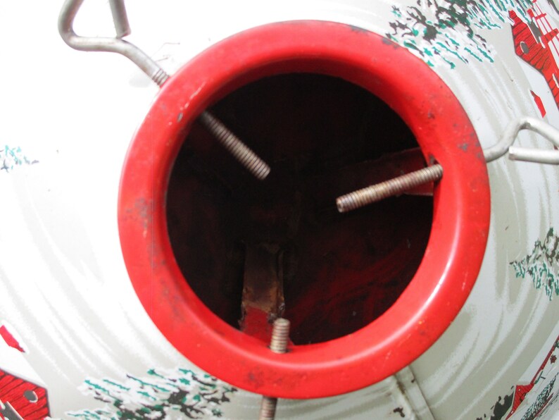 Vintage Coloramic Metal Christmas Tree Stand with Winter | Etsy