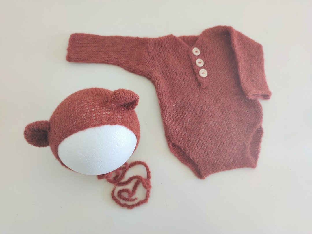 RTS Newborn Bear Bonnet Legless Body Outfit Newborn Photo Prop Bear Hat ...