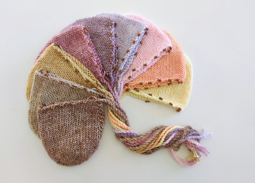 RTS Knit Newborn Bonnet Beaded Bonnet Newborn Photo Prop Bonnet Newborn ...