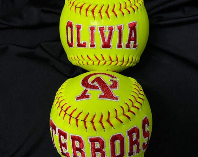 Custom Embroidered Softballs - Etsy